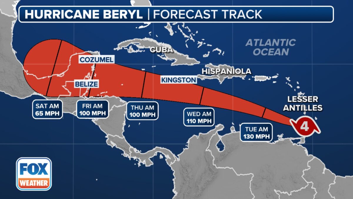 Beryl se vuelve a fortalecer a huracán 4 - Radio La Primerisima